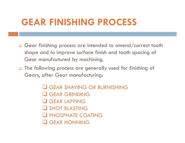 10 gear manufacturing process