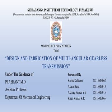 Gearless mechanism | PPTX