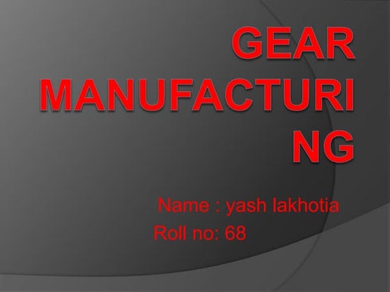 Gear finishing process | PPT