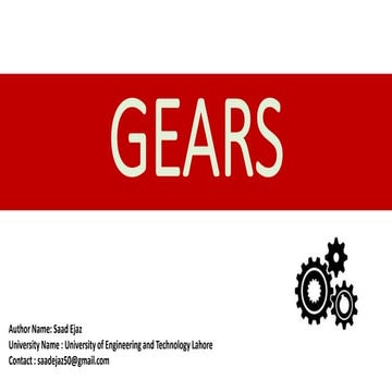 Lecture on Gear , how to draw it in mechanical drawing | PDF