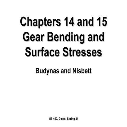 Chapters 14 and 15 Gear Bending and Surface Stresses | PPT | Physics ...