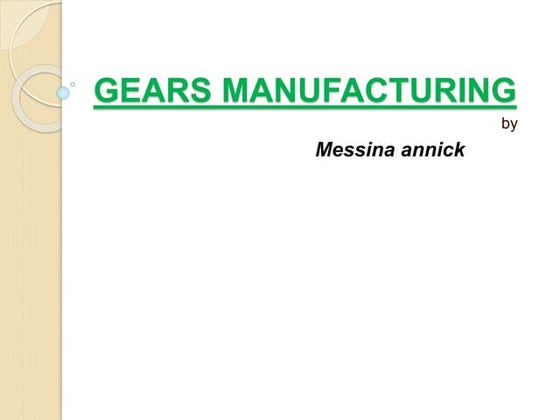 Gear finishing process | PPT