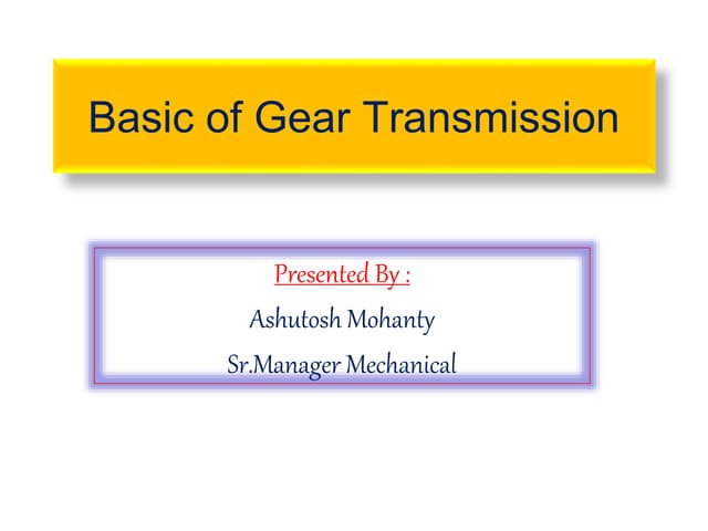 Manual Transmission in Automotive | PPTX