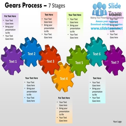 Gears process 7 stages powerpoint slides ppt templates | PPT