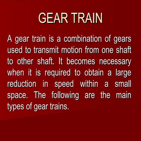 Gear train | PPT
