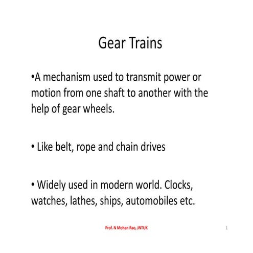 Epicyclic Gear Train.ppt for unit 36 advanced mechanical principles | PPT