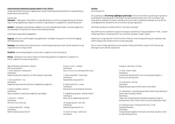 Halimbawa Ng Sawikain Mga Sawikain O Idyuma | PPT