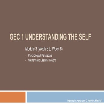 Understanding the Self Chapter I - Lesson 1 | PPTX