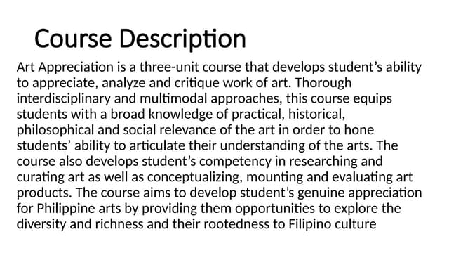 Lesson 1 What is art appreciation?: Introduction and Assumptions | PDF