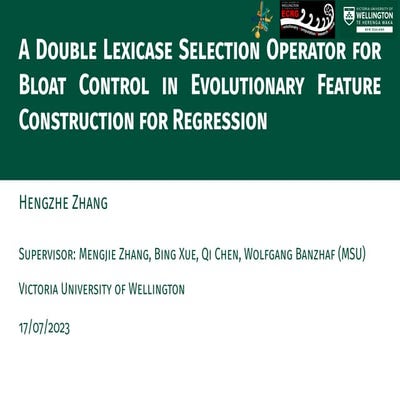 A Double Lexicase Selection Operator for Bloat Control in Evolutionary Feature Construction for ...