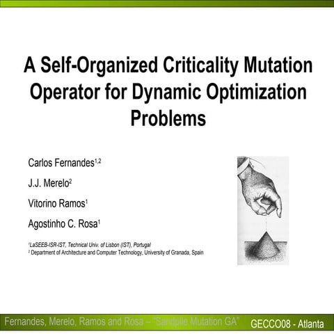 A Self-Organized Criticality Mutation Operator for Dynamic Optimization Problems | PPT