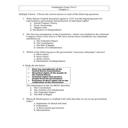 Unit 3 constitution study guide | PDF