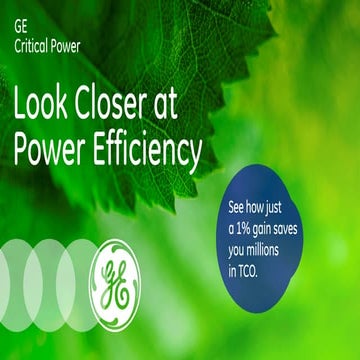 Why Efficiency Matters. See how just a 1% gain saves you millions in ...