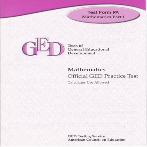 Ged math-i | PDF | Education industry | Industries