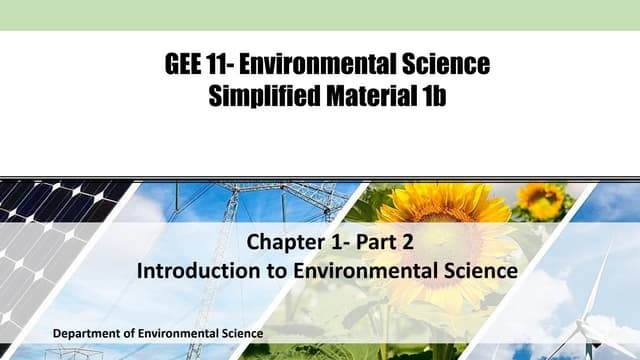 Intro. to Environmental Science | PPT