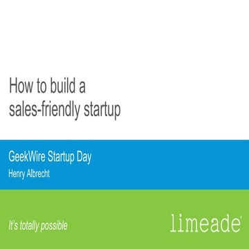 How to build a sales-friendly startup | PPTX