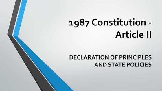 Philippine Constitution 1987 (Article 2) | PPTX