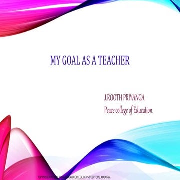 MY GOAL AS A TEACHER | PPT