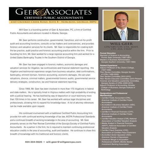 Geer bio jan 2016 | PDF