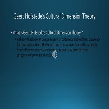 Geert hofstede's cultural dimension theory Bus 187 | PPTX