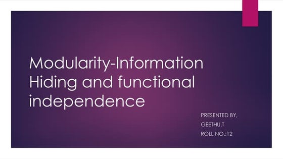 Modules And Modularization Criteria Pptx Programming Languages Computing