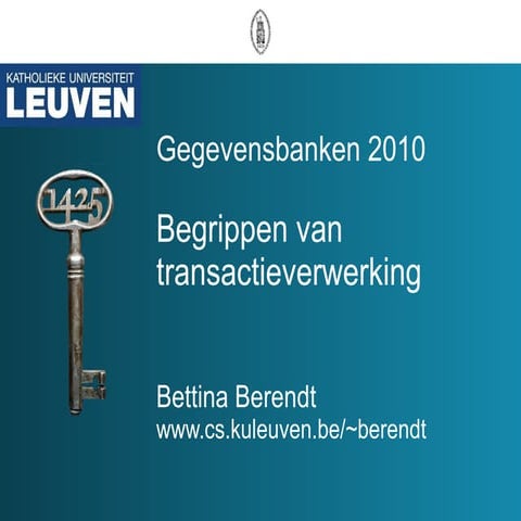 Gegevensbanken 2010 les15 | PPT