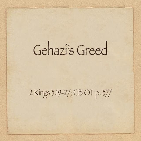 Gehazi's Greed | PDF