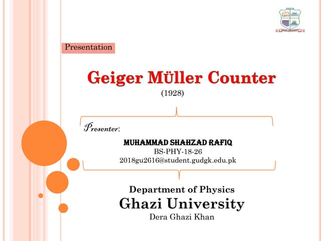 The geiger muller tube experiment . | DOCX