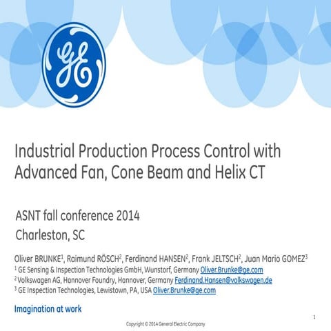 GE Inspection: Industrial Process Control with Computed Tomography (CT ...