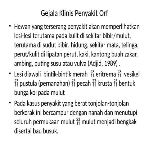 Gejala Klinis Penyakit Orf pada ternak kambing | PPTX