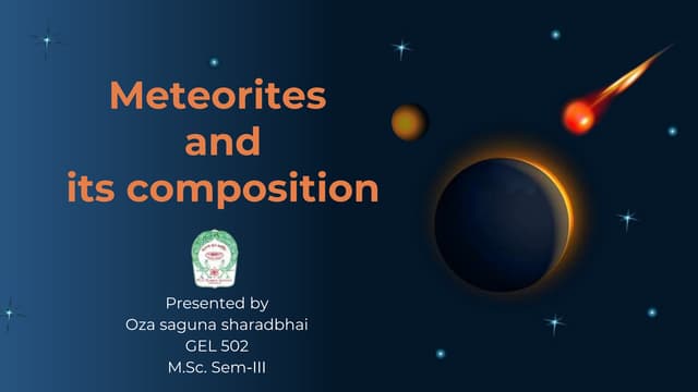 Meteorites lecture Introduction Types meteor | PPT