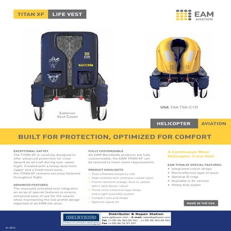 TITAN XF LIFE VEST - EAM Aviation - Gelbyson.com