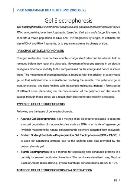 Gradient gel electrophoresis and pulse field gel electrophoresis | PPTX