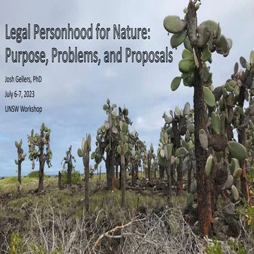 Legal Personhood for Nature: Purpose, Problems, and Proposals | PPT
