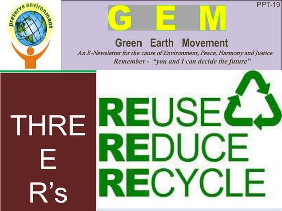 Reduce, Reuse and Recycle (3R) | PPT