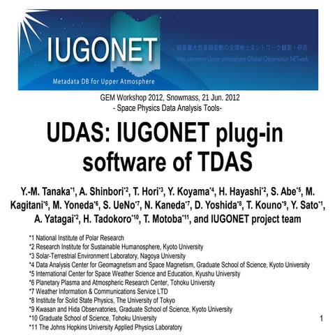 UDAS: IUGONET plug-in software of TDAS | PPT