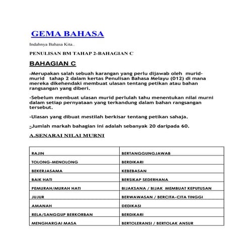Gema bahasa panduan nili murni | DOCX
