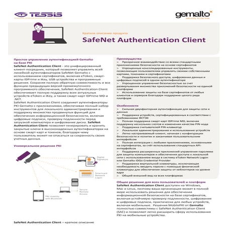 Gemalto - SAC (SafeNet Authentication Client) | PDF