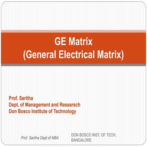 Ge matrix 9X9 General Electrical Matrix | PPTX