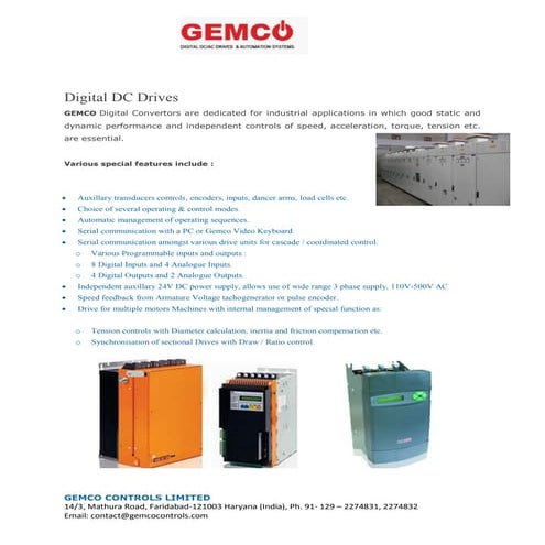 DC Drive Manufacturers| Digital DC Drive Manufacturers | PDF