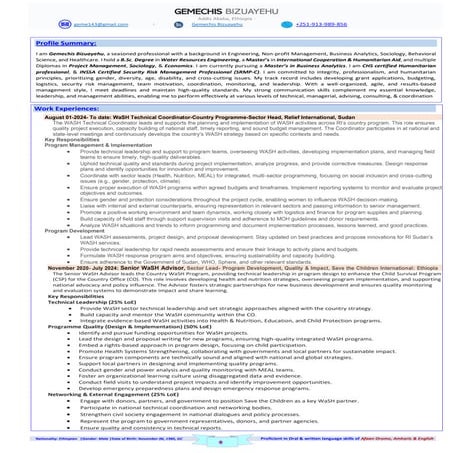 Gemechis_Bizuayehu_CV_2025_Updated_Version | PDF