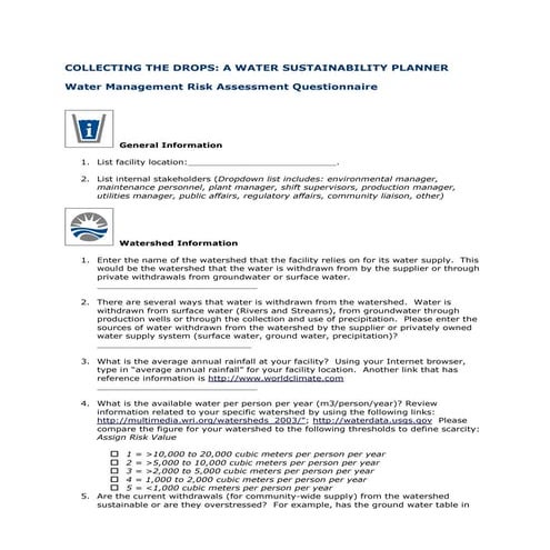Water System Risk Assessment | PDF