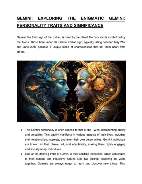 Exploring the World of Gemini_ Traits, Strengths, and Challenges.pptx