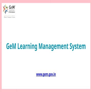GeM Learning Management System | PPTX