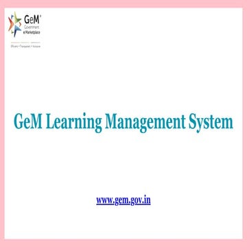 GeM Learning Management System | PDF