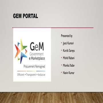 Government e Marketplace GeM Presentation | PDF