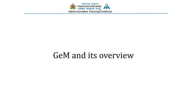 Government e Marketplace GeM Presentation | PDF