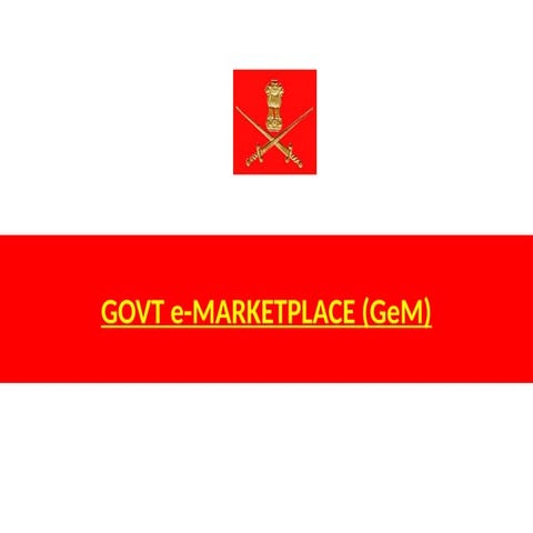 Government e Marketplace GeM Presentation | PDF