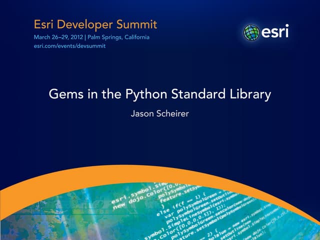Gems in the python standard library | PPT Gems in the python standard library | PPT