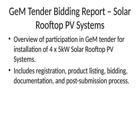 GeM_Solar_Tender_Report how pricing is done | PPTX